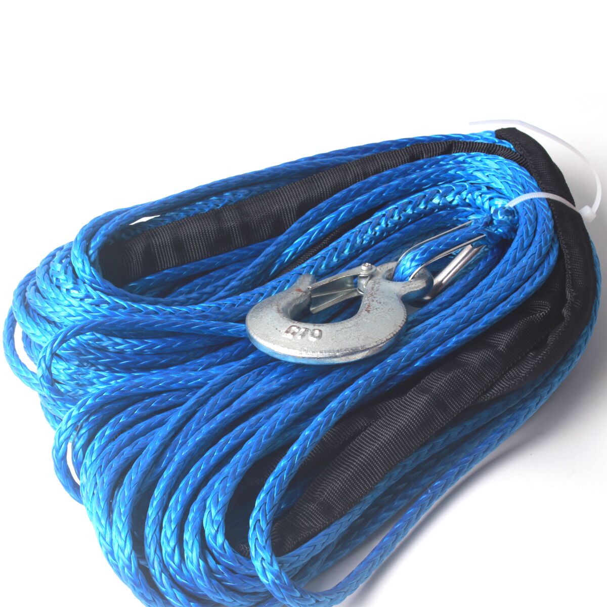 6mm 24m uhmwpe synthetic towing winch rope with hook, sleeve and ...